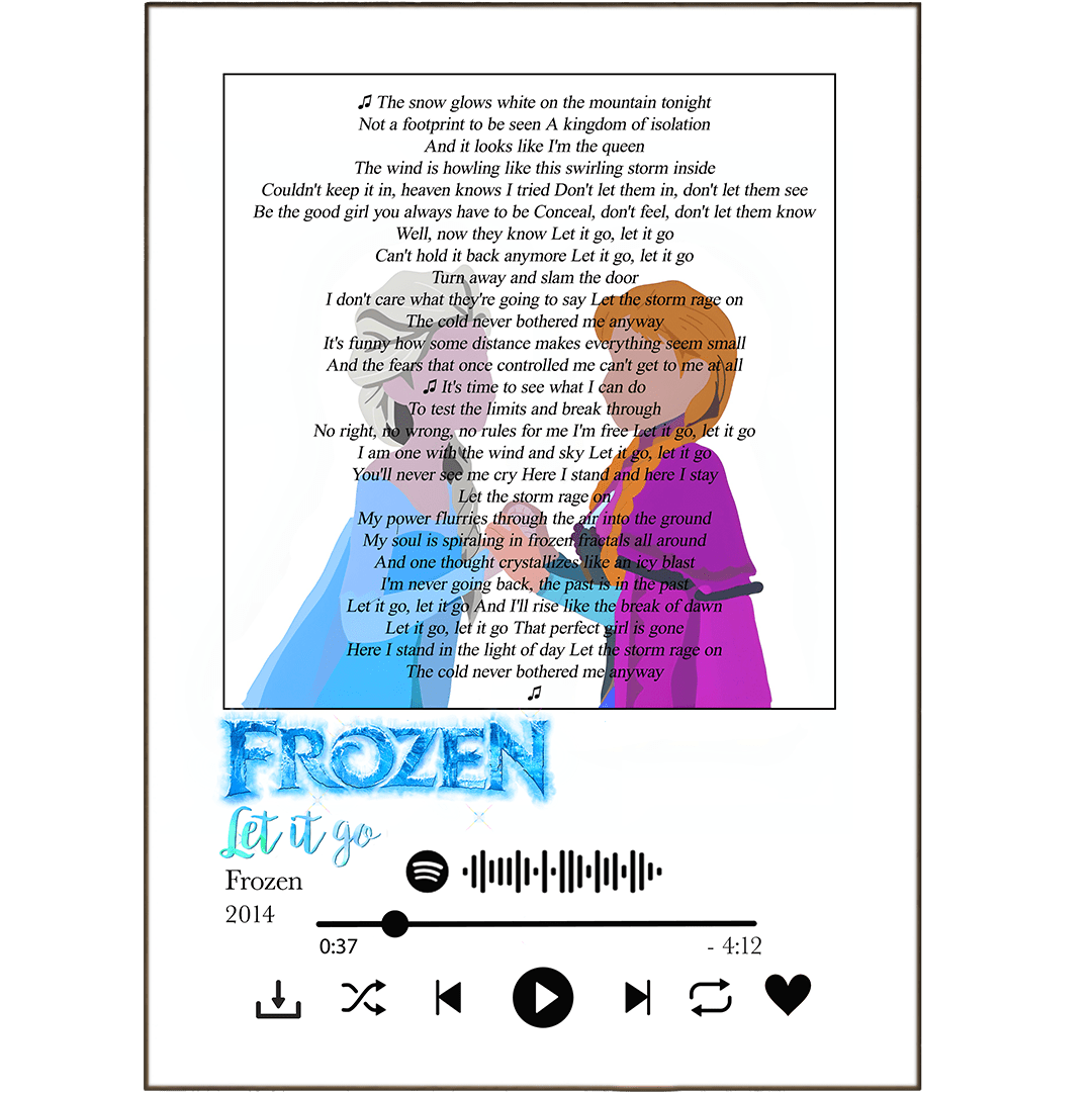 Frozen - Let it go Song Lyrics | Modern Wall Art & prints – 98 Types Studio
