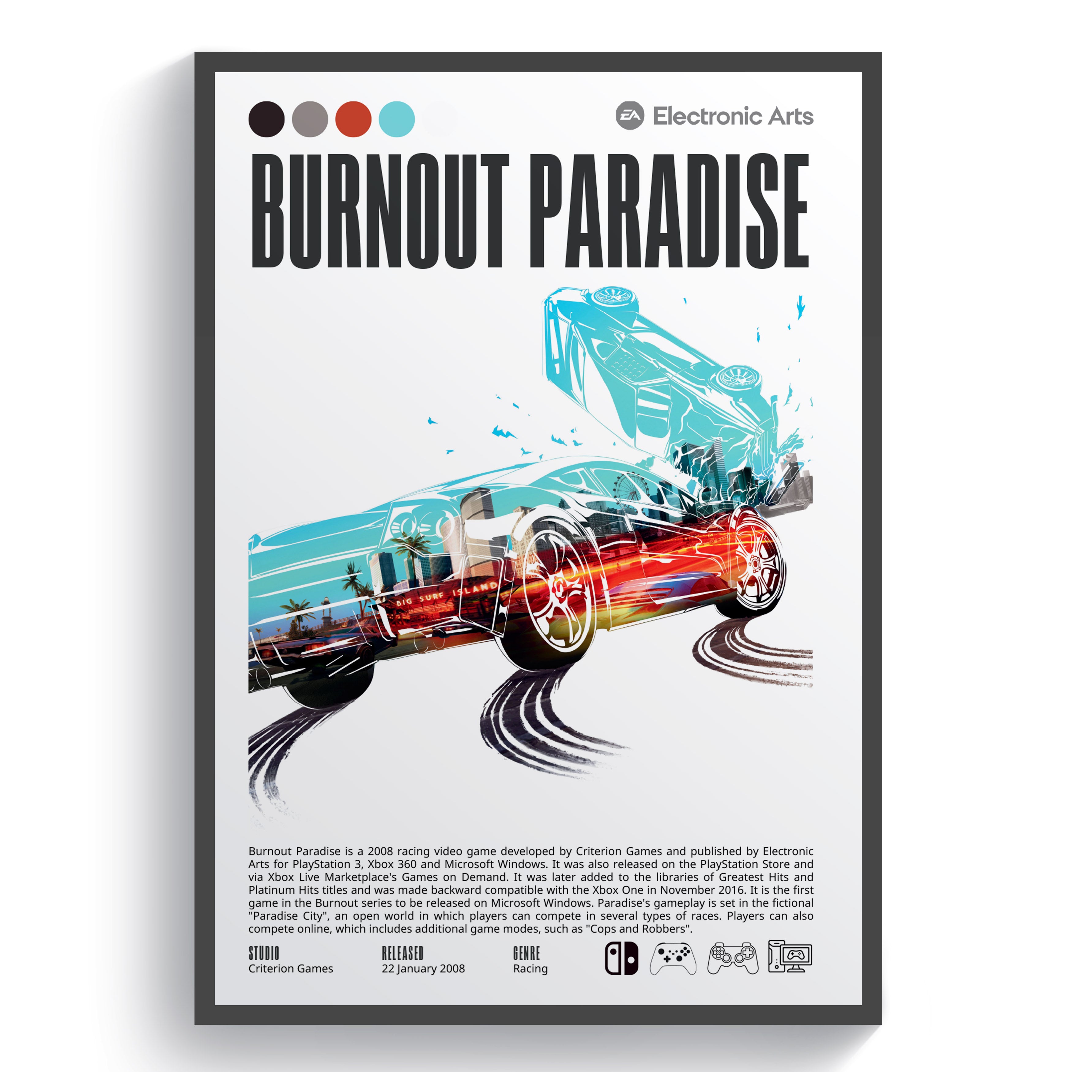 Burnout Paradise Video Game Posters | Gaming Poster for Wall – 98types