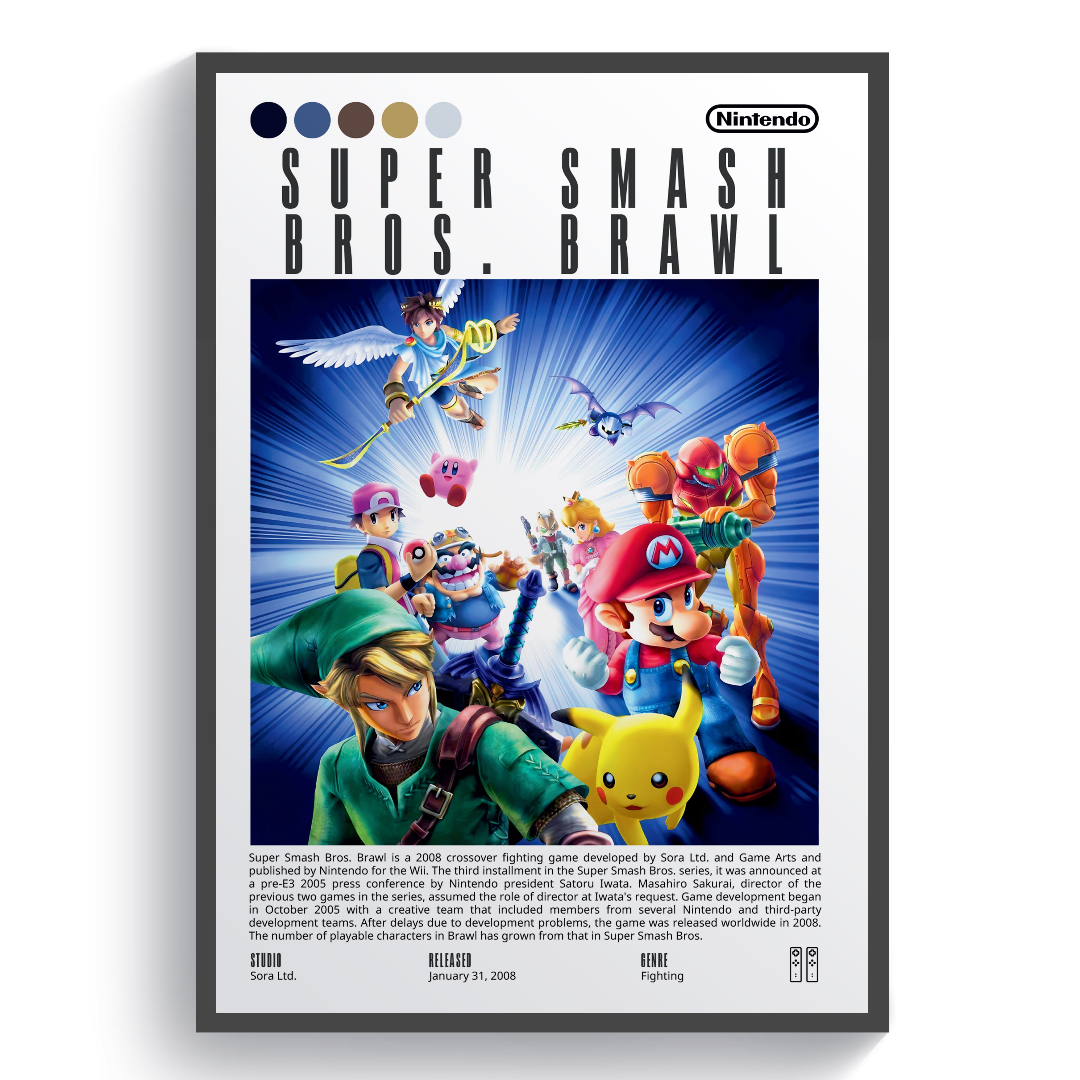 Super Smash Bros. Brawl Video Game Posters | Gaming Poster for Wall ...