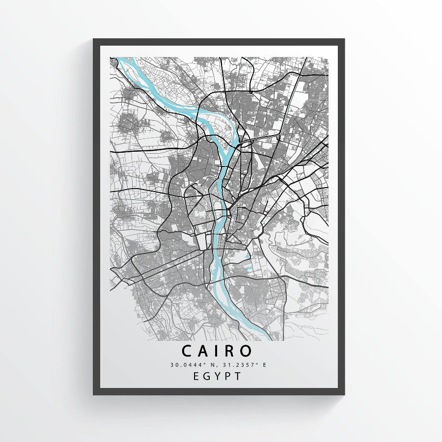 CAIRO Map Print | Egypt Map Art Poster | Cairo City Street Map Print ...
